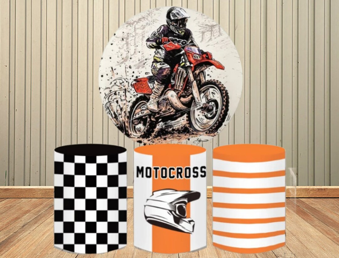 Motorcycle Round Circle Backdrops for Cool Boys Birthday Party - Etsy