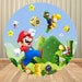 Super Mario Bros Round Backdrop Cover Photography Adventure Games ...