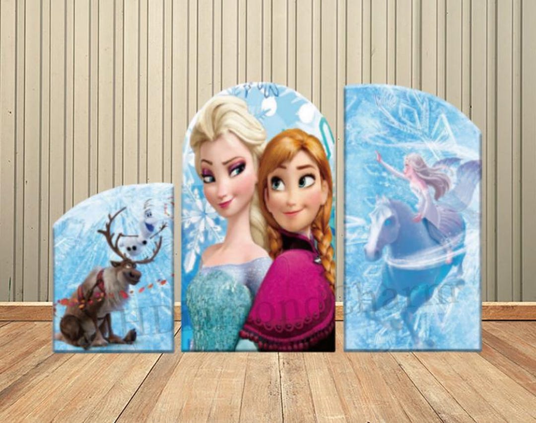 Frozen Elsa Princess Arch Covers Backdrops Ice Snow Castle Canvas Girls Birthday Party Wedding ...