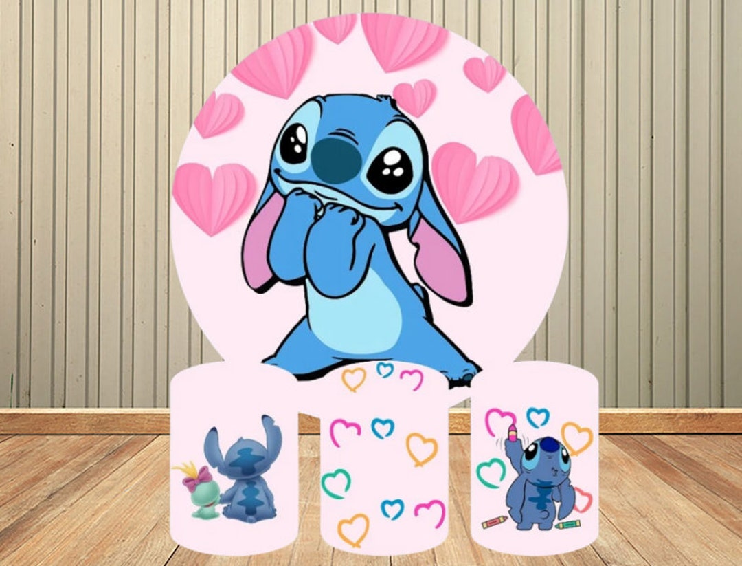 Lilo & Stitch Round Backdrop Customized Kids Birthday Party Background ...
