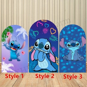 Cartoon Lilo and Stitch Birthday Arch Cover Backdrop Wall for Kids Baby ...