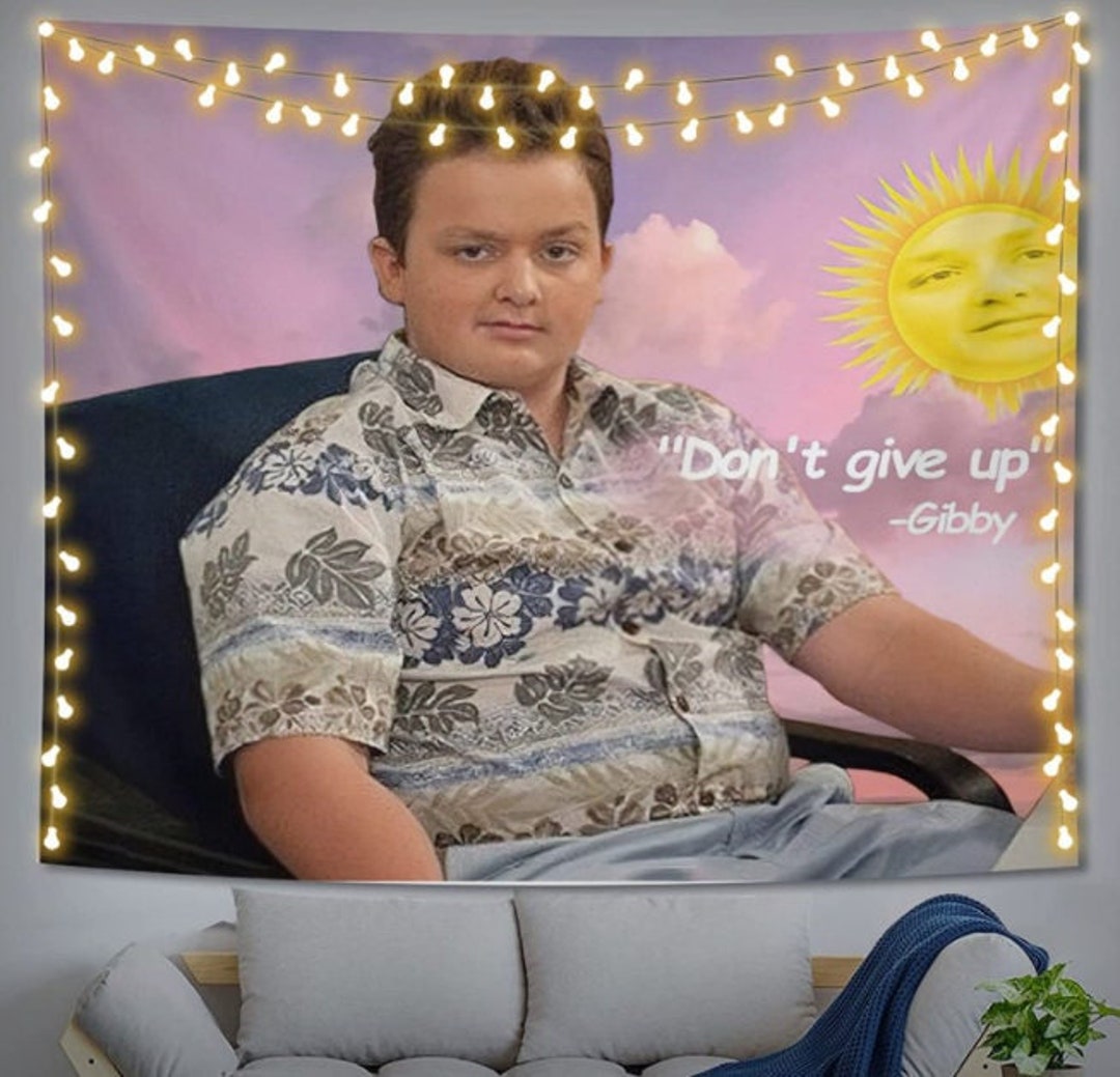 Funny Gibby Tapestry Hippie Tapestries Meme Wall Hanging Don't Give up ...