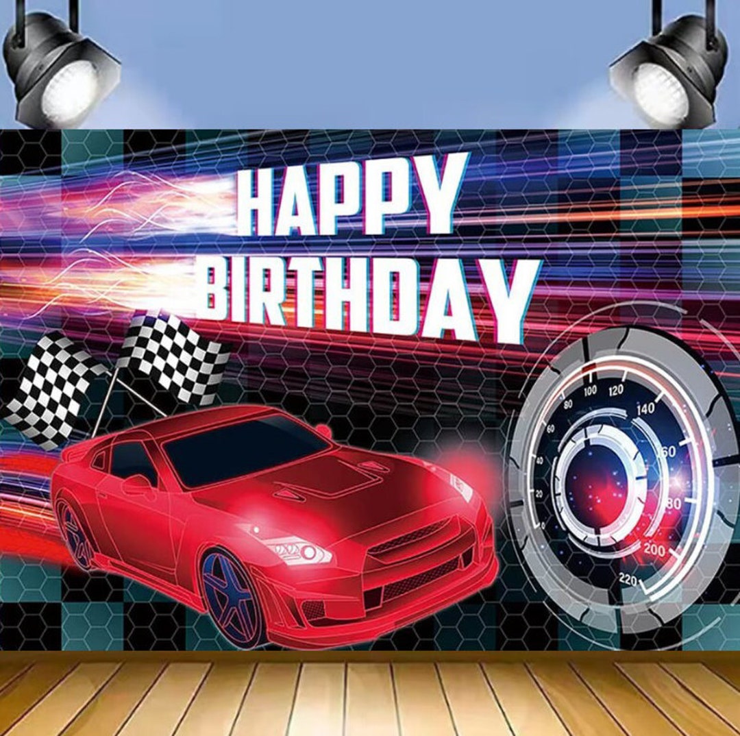 Boys Racing Theme Party Photography Backdrop Cloth Children's Birthday ...