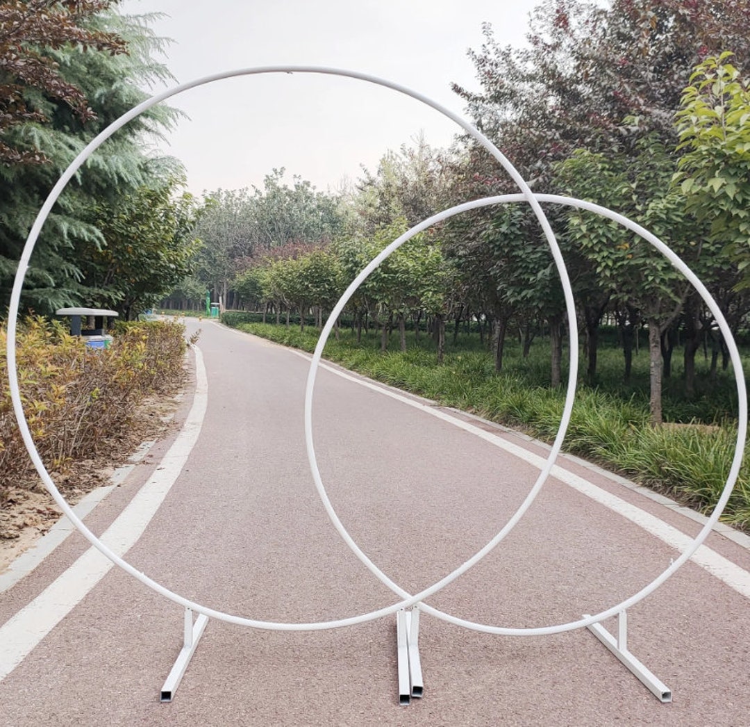 White Round Backdrop Stand Metal Circle Stand Wedding Round Arch Stand ...