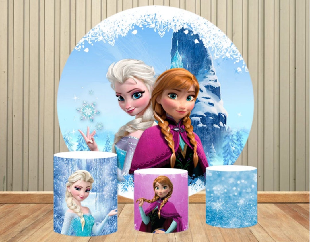 Frozen Princess Round Circle Backdrops Disney Anna and Elsa Princess ...