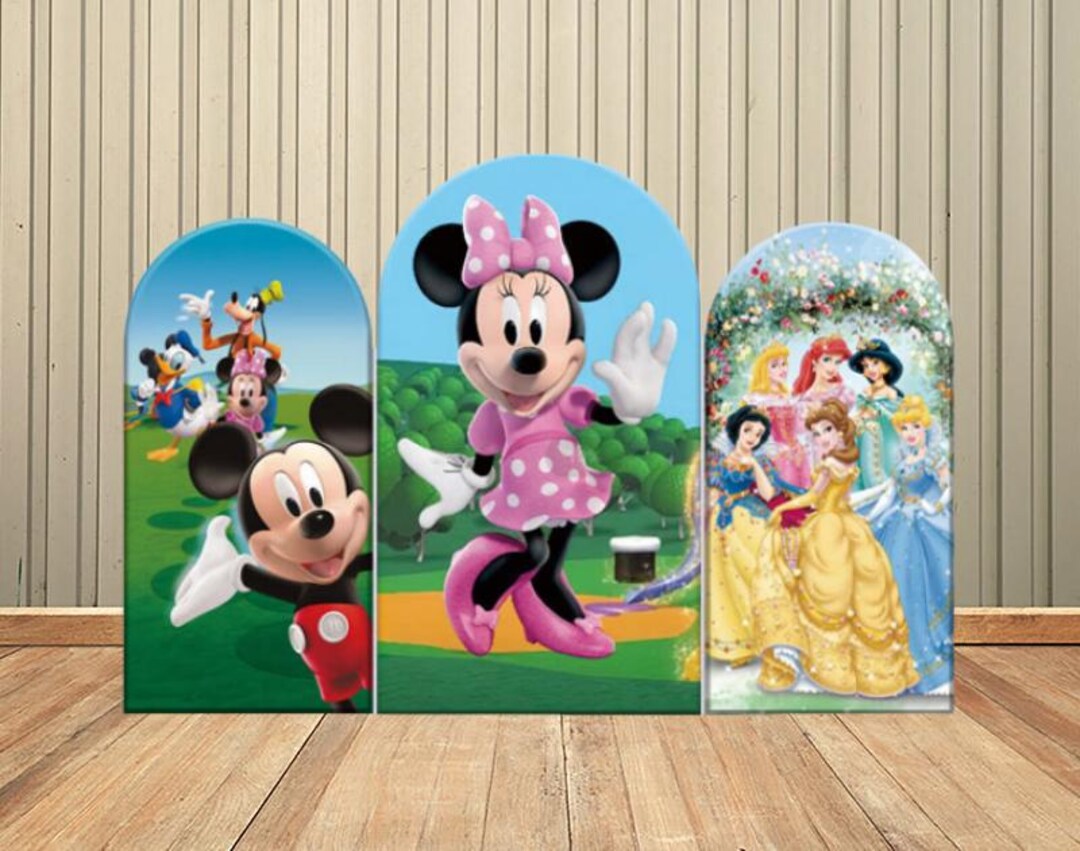 Mickey Minnie Mouse Arch Backdrop Princess Girl Backdrop Child Birthday ...
