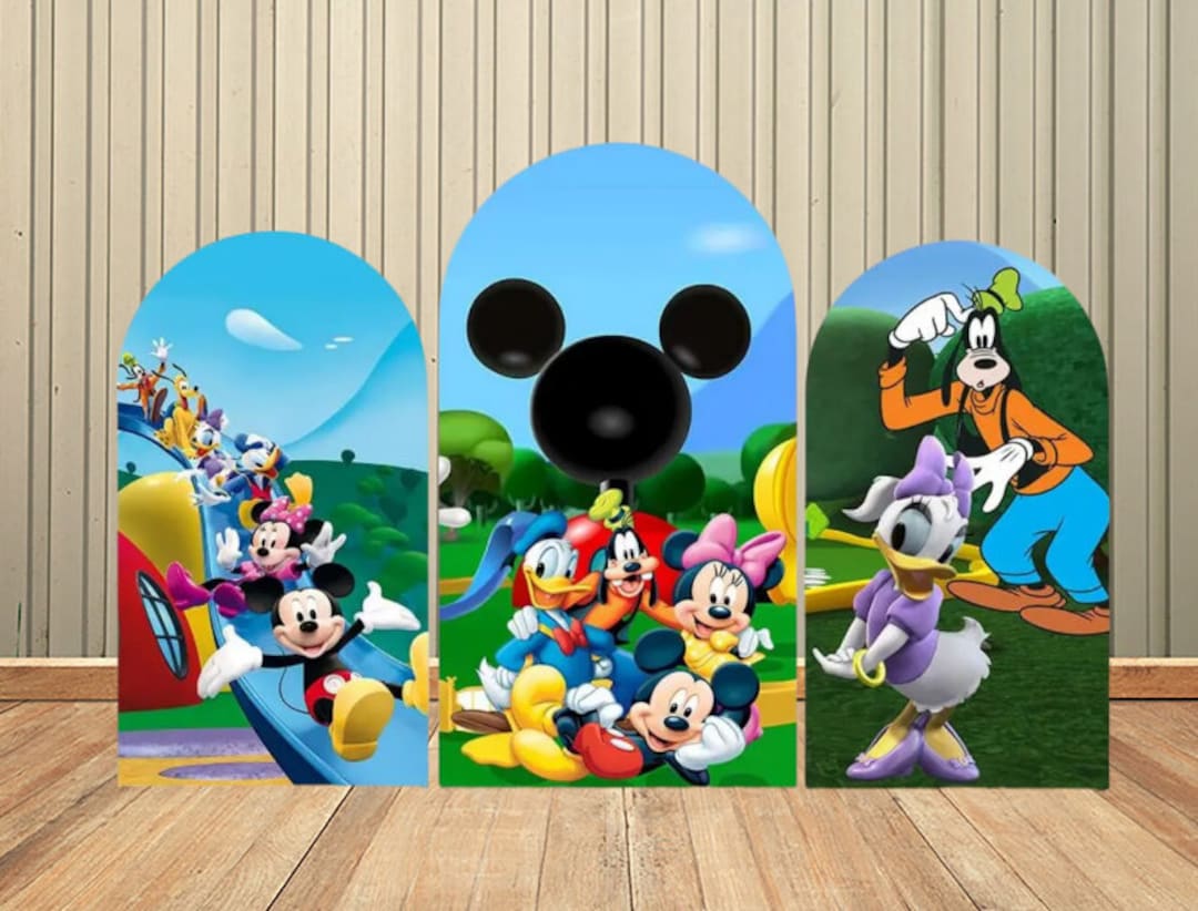 Cartoon Mickey Mouse Clubhouse Arch Cover Backdrop for Kids Birthday ...