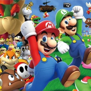 Cartoon Mario Game Theme Photography Backdrop Cloth Children's Birthday ...