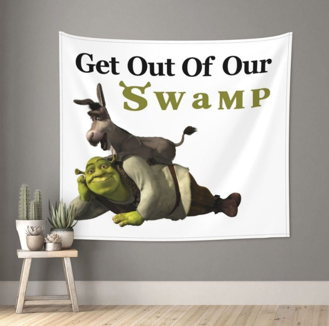 Shreks and Donkey Tapestry Wall Hanging Print Polyester Tapestry INS ...