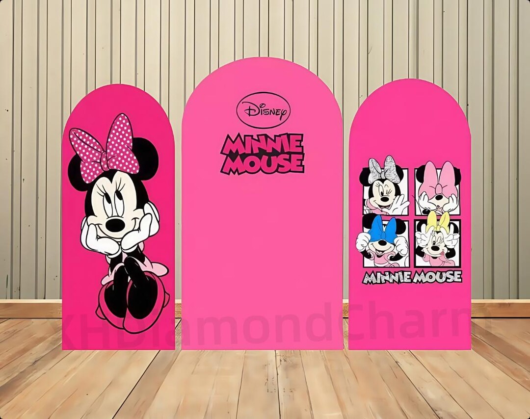 Minnie Mouse Theme Double-sided Arch Backdrop Kids Girl Birthday Party ...