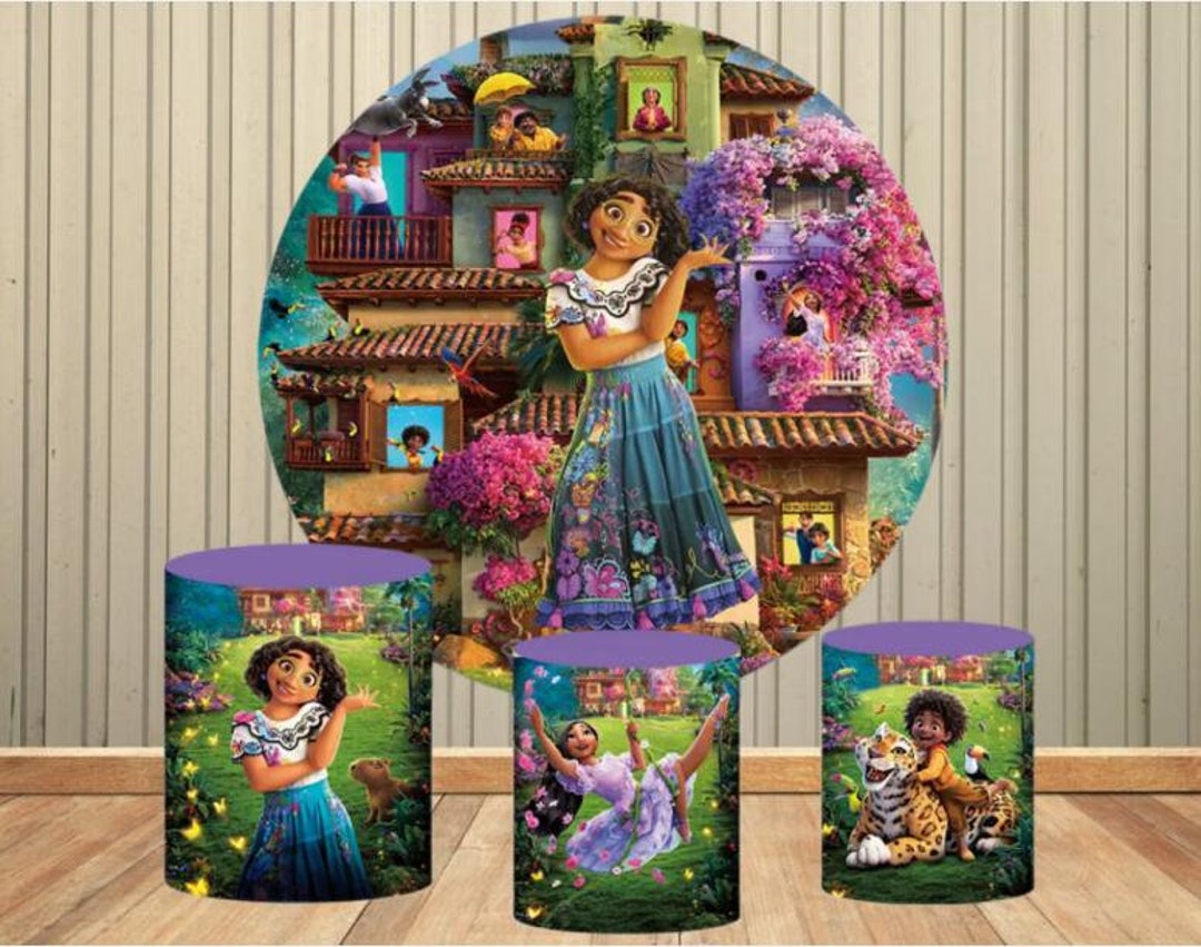 Disney Encanto Girls Birthday Round Backdrop Custom Baby Shower Party ...