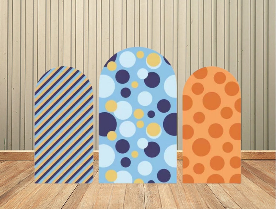 Customized Double-sided Arch Backdrop, Striped Dots Theme Baby Shower ...