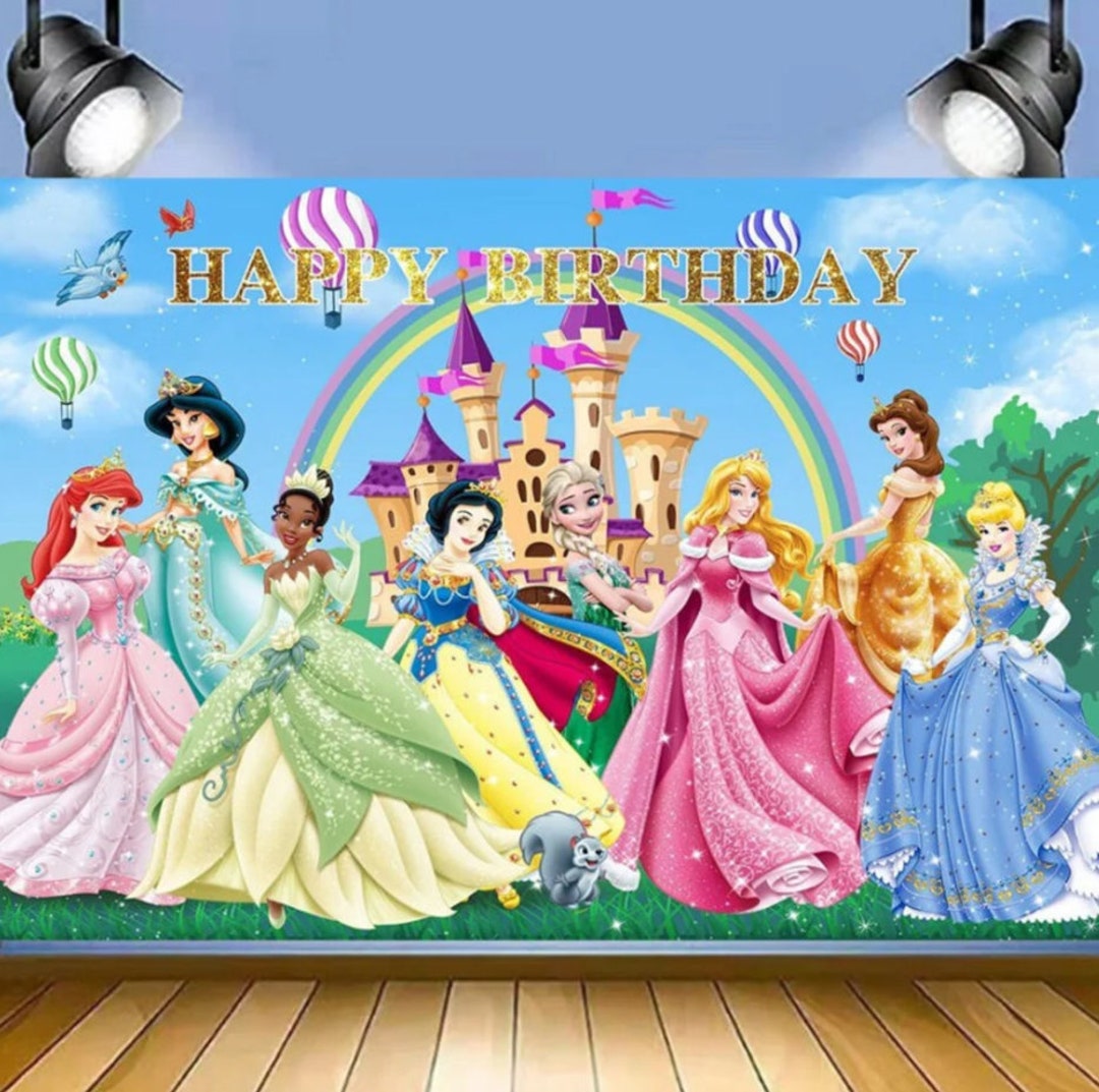 Cartoon Rainbow Princess Party Photography Backdrop Kids Baby Shower ...