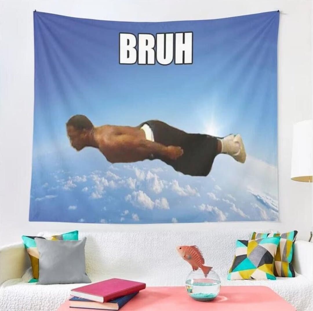 Bruh Flying Midget Tapestries Wall Art Funny Men Tapestry Wall - Etsy