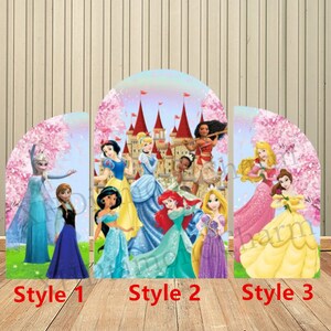Disney Princess Theme Birthday Arch Backdrop Cover Sakura Castle Kids ...