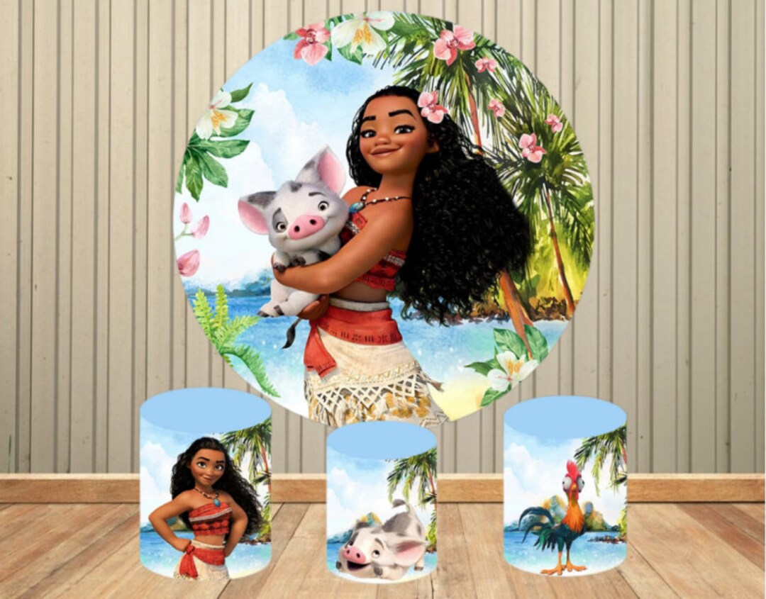 Disney Moana Circle Cover Backdrop Princess Birthday Photography ...