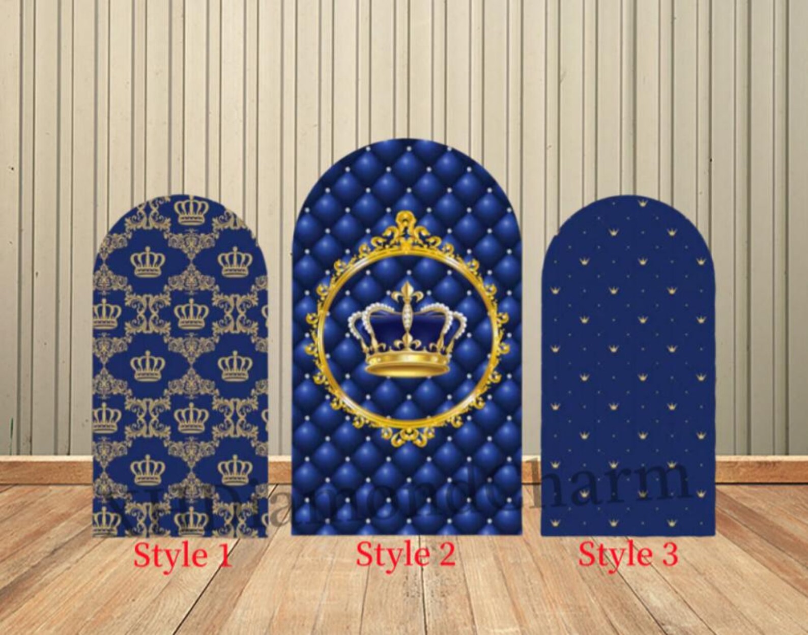 Royal Crown Prince Kids Arch Backdrop Cover Boys Birthday Party Decor ...