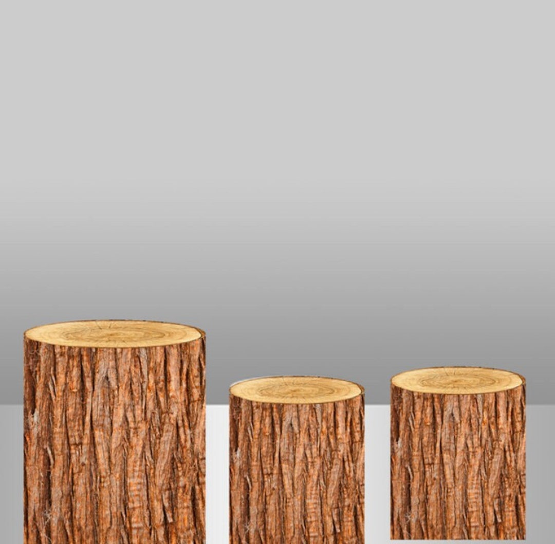 Wood Texture Round Cylinder Plinth Covers Background Elastic Fabric ...