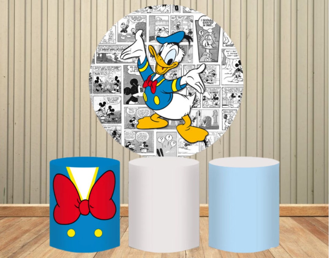 Disney Round Shape Donald Duck Party Backdrops Birthday Decorations ...