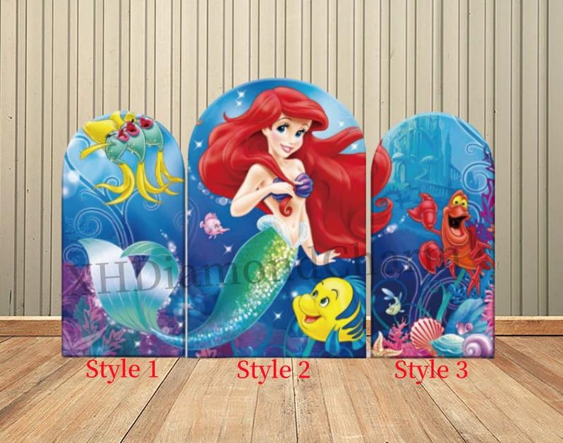 Little Mermaid Ariel Chiara Arch Backdrop Cover Under the Sea Bubble ...