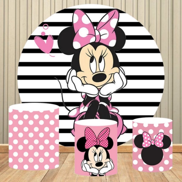 Minnie Mouse Pink Arch Backdrop Cover - Etsy