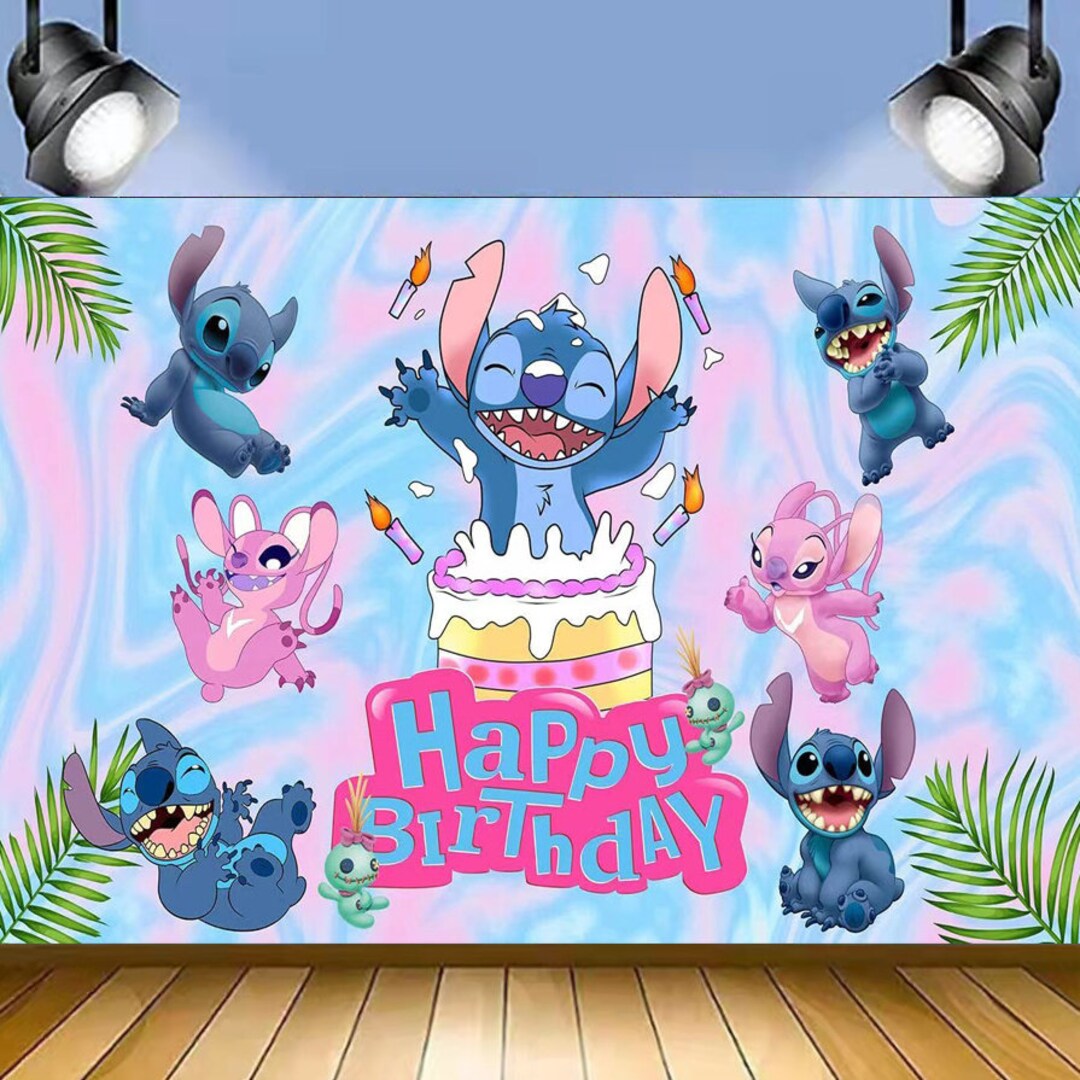 Cartoon Lilo & Stitch Photography Backdrop Kids Baby Shower Party ...