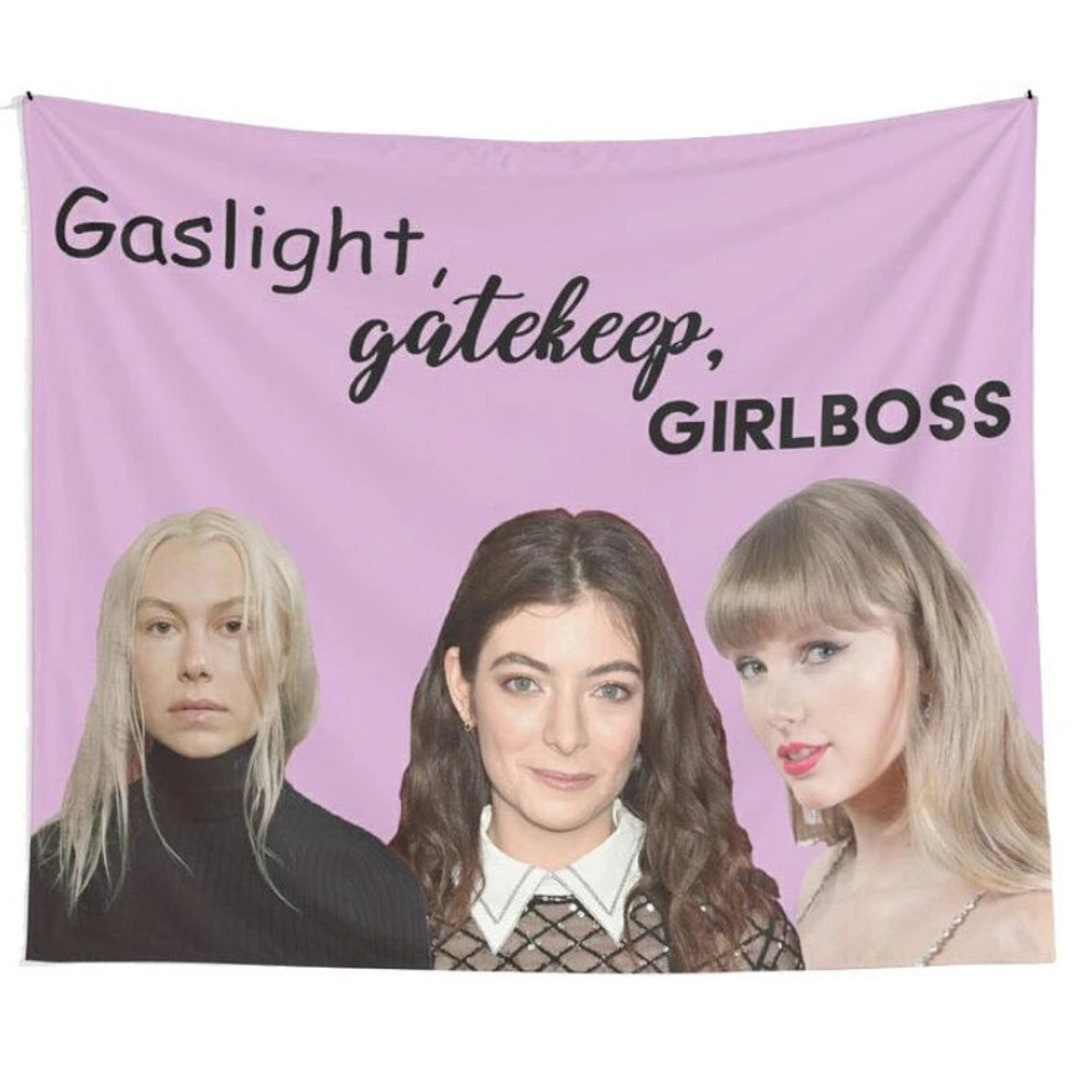 Funny Meme Tapestry Gaslight Gatekeep Girlboss Tapestry Wall Hanging ...
