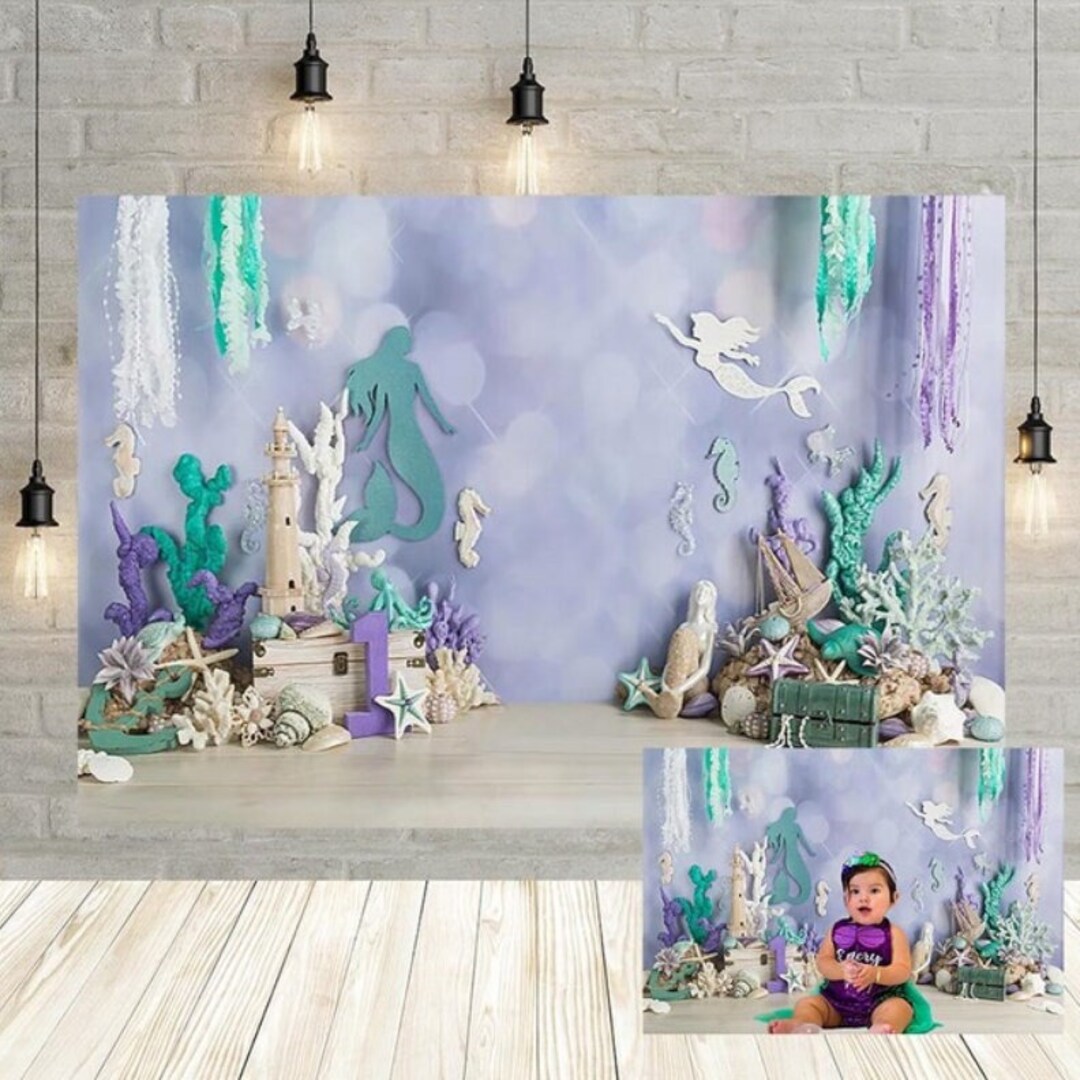 Mermaid Princess Shell Party Photography Backdrop Kids Baby Shower ...
