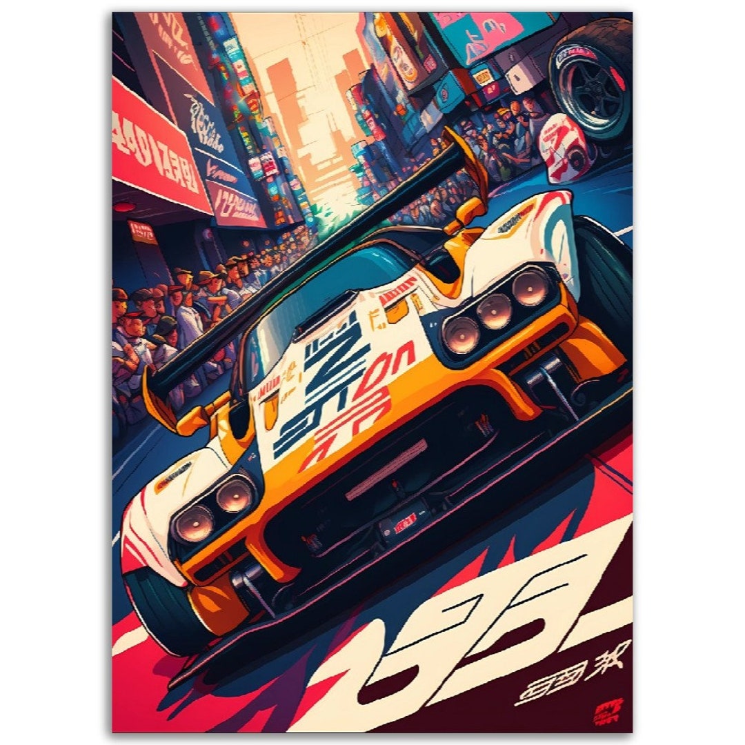 Tokyo Street Racing Car Poster JDM Japan Sports Car Neon - Etsy
