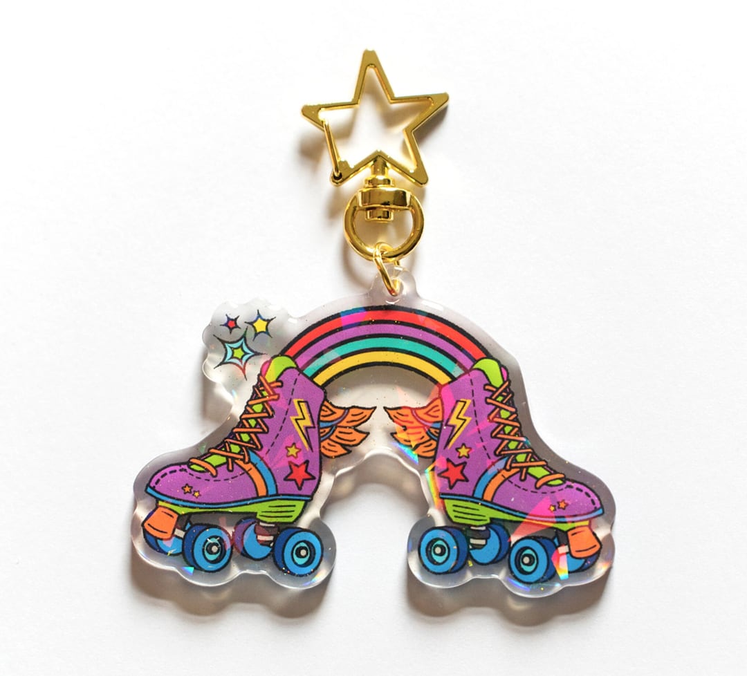 Rollerskate Keychain / Roller Skating Keyring / Birthday Gift / Bag ...