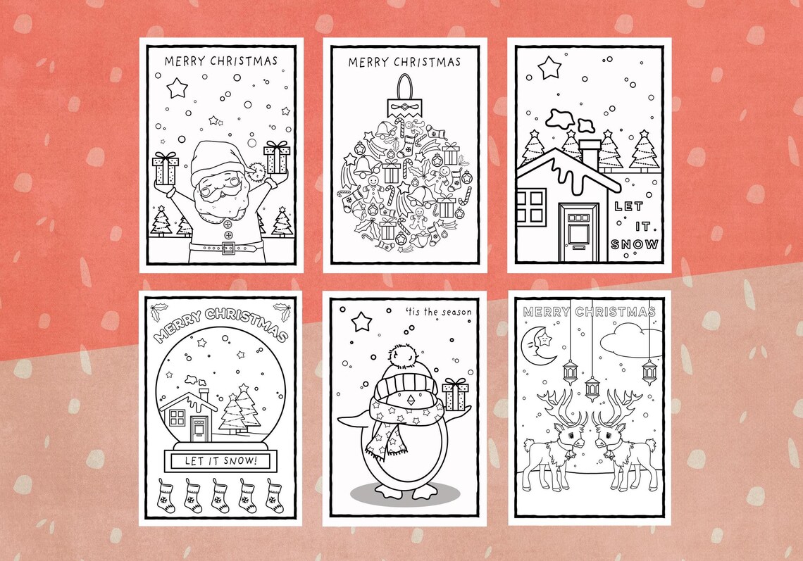 Colouring in Christmas Cards / Children's Christmas Cards / Colour in ...