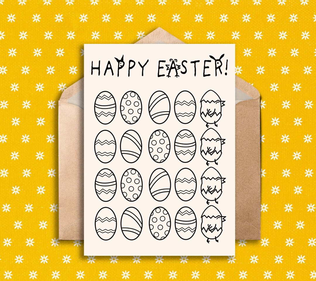 Colour in Easter Card / Make Your Own Easter Card / Decorate Your Own ...