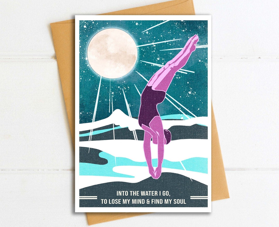 Blank Card / Birthday Card / Swimming Card / Outdoor Swimming / Sea ...