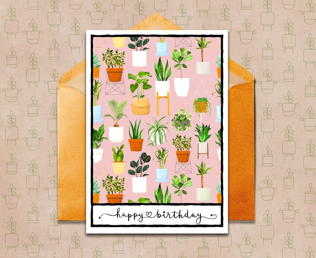 Plant Birthday Card / Garden Happy Birthday Card / Plants / Plant Lady ...