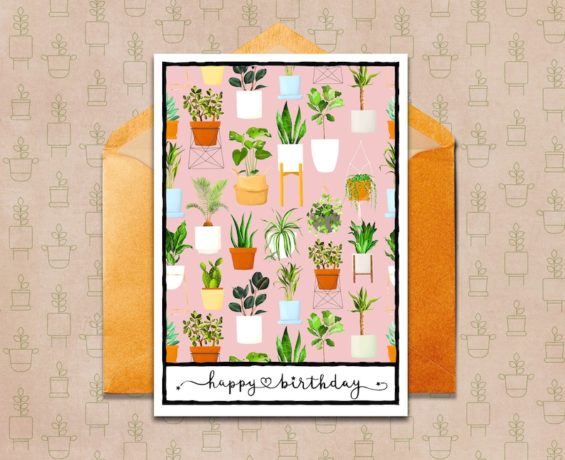 Plant Birthday Card / Garden Happy Birthday Card / Plants / Plant Lady ...