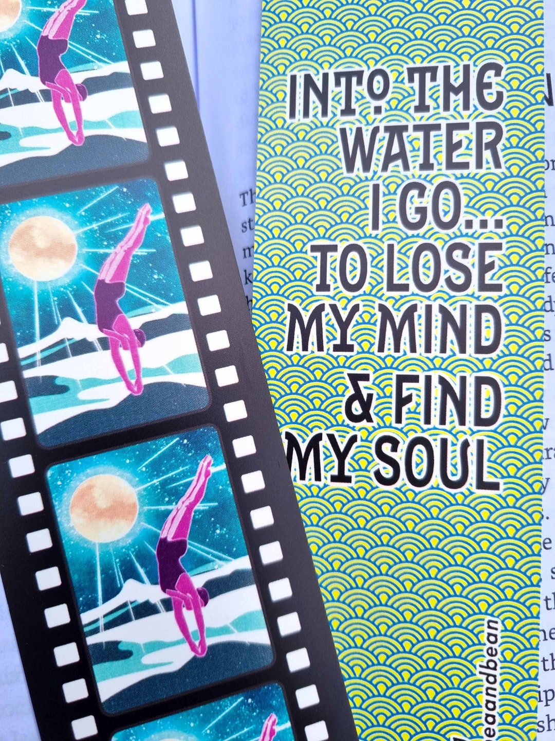 Bookmark, Swimming Gift, Into the Water I Go to Lose My Mind & Find My ...