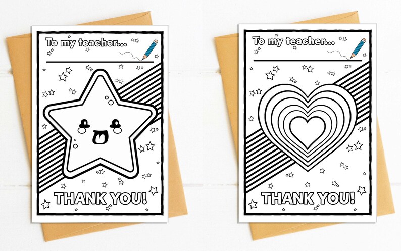 Teacher Appreciation, End of Year Teacher Card, Colour in & Decorate ...