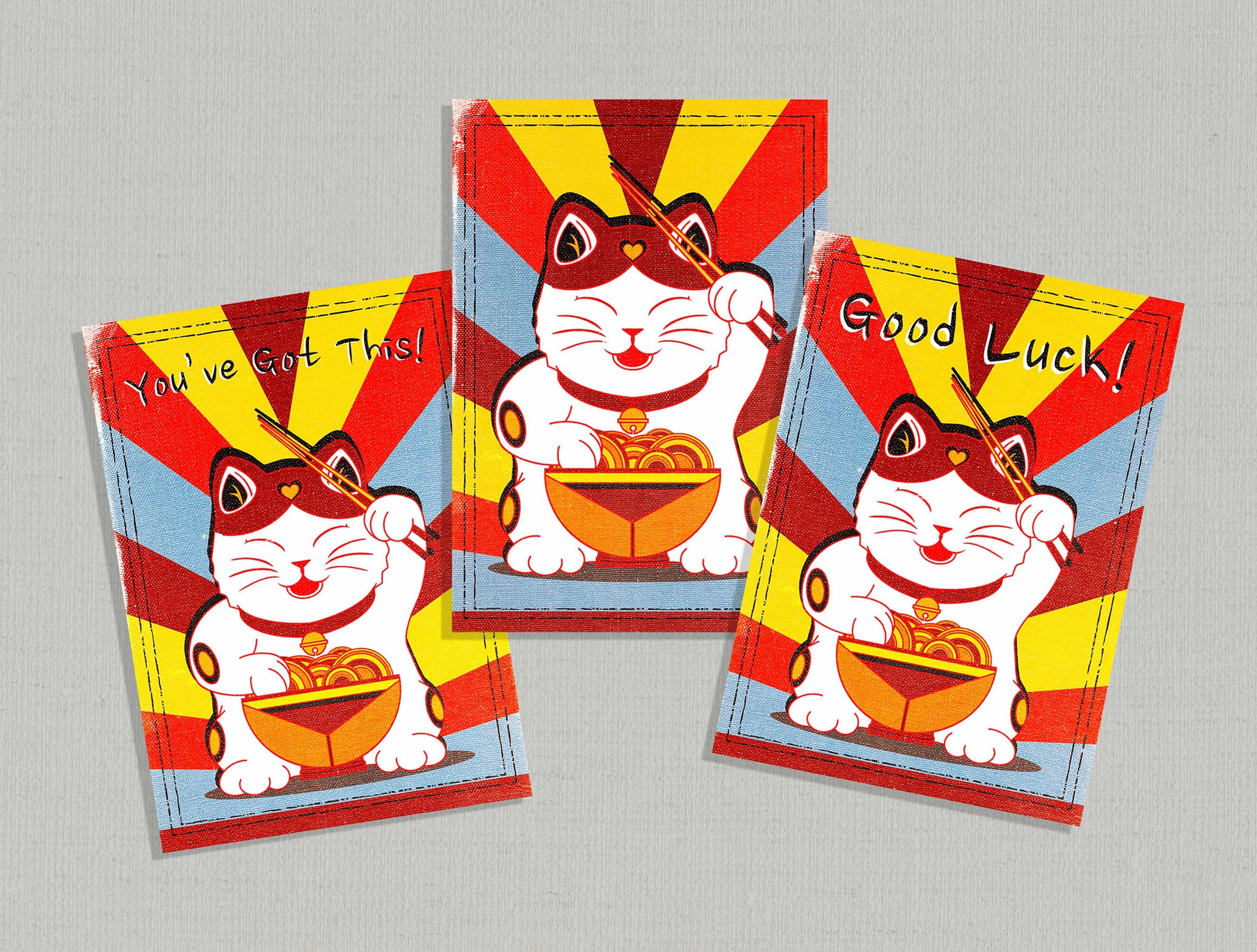 Chinese Lucky Cat Card / Good Luck Card / You've Got This - Etsy