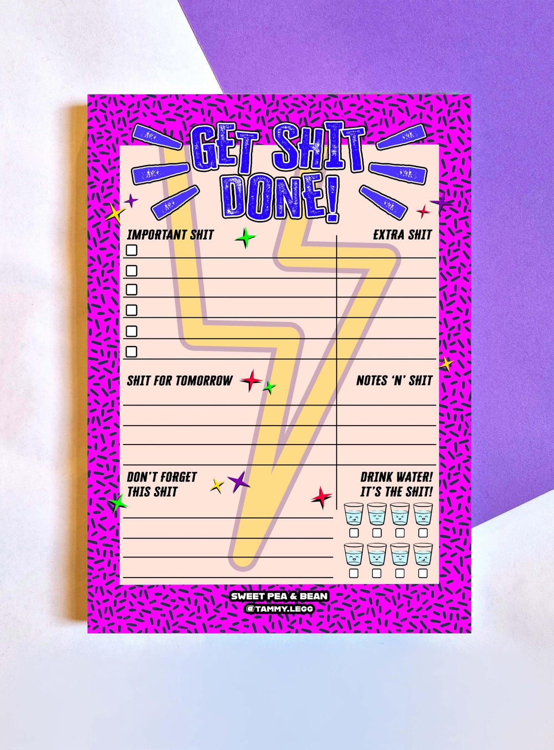 Get Shit Done Notepad / Organiser Notebook / Funny Stationery / Fun ...