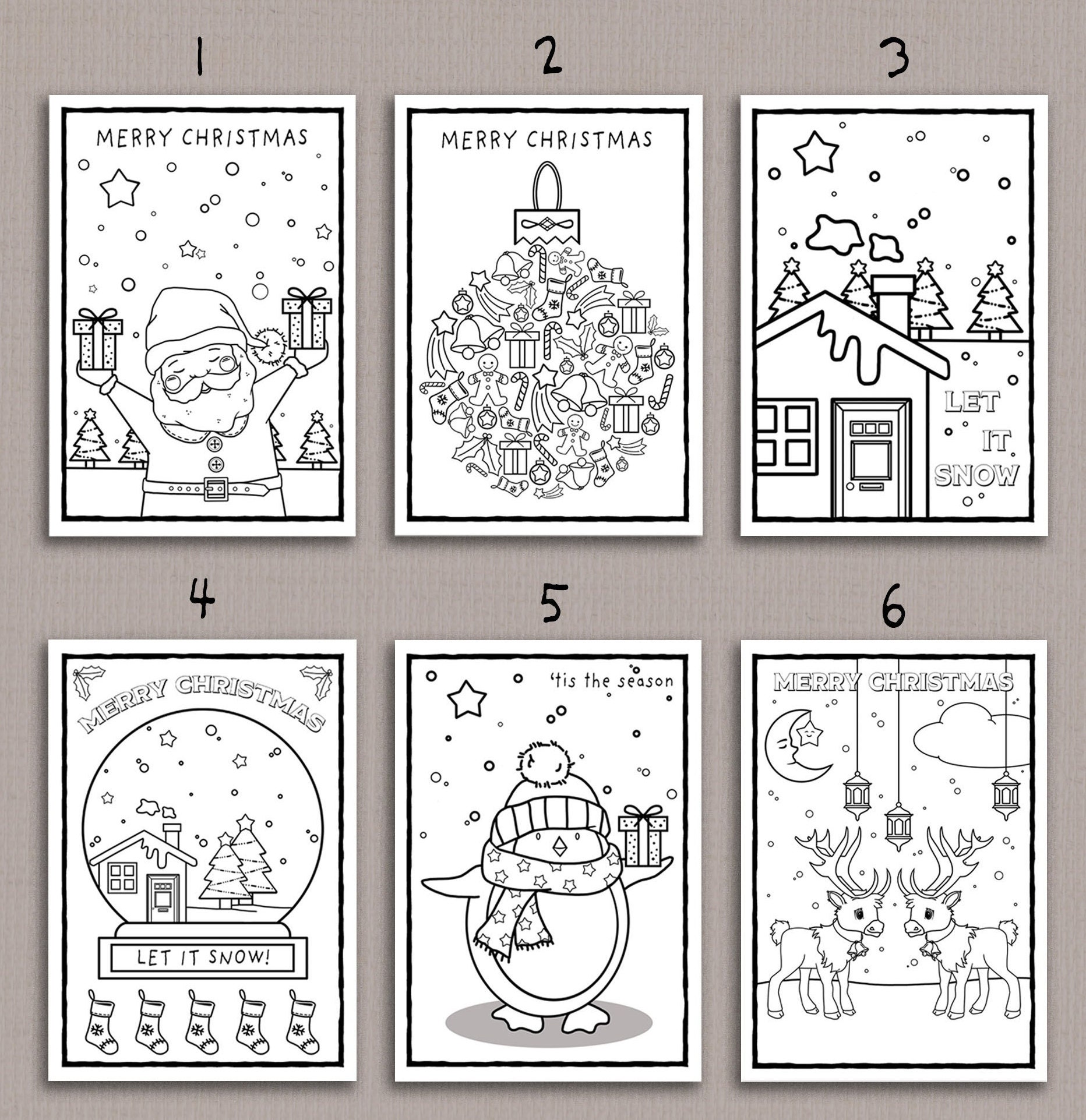 Colouring in Christmas Cards / Children's Christmas Cards - Etsy UK