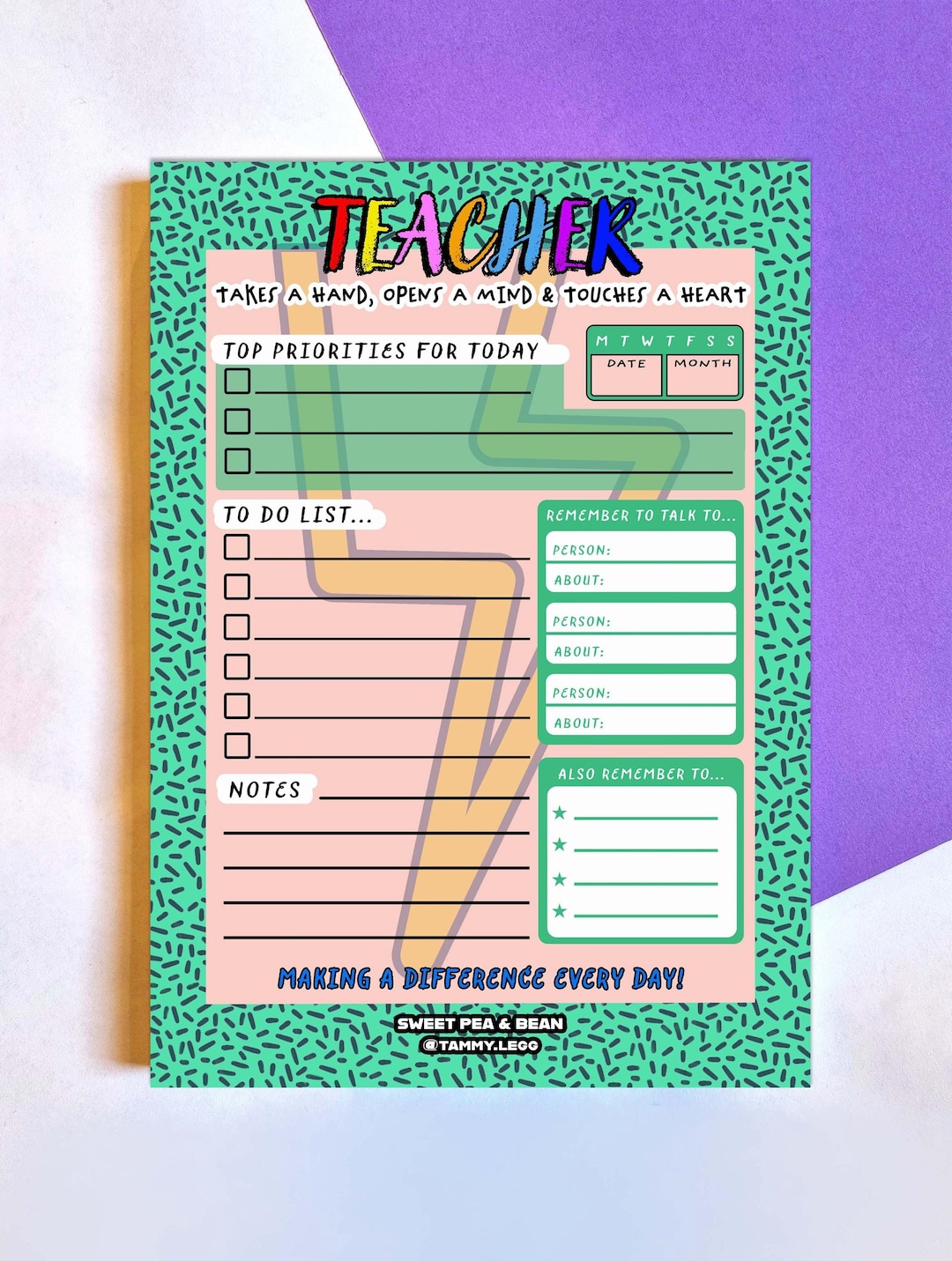 Teacher's Organiser, Teacher's Planner, Daily Planner for Teacher ...