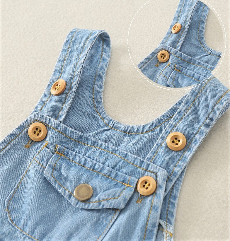 Unisex Baby Denim Romper, Rustic Denim Baby Jumpsuit, Baby Girl Denim ...