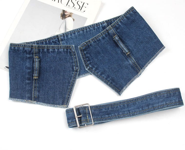 Blue Denim Belt, Rustic Denim Corset Belt, Denim Waist Belt, Waist Belt ...