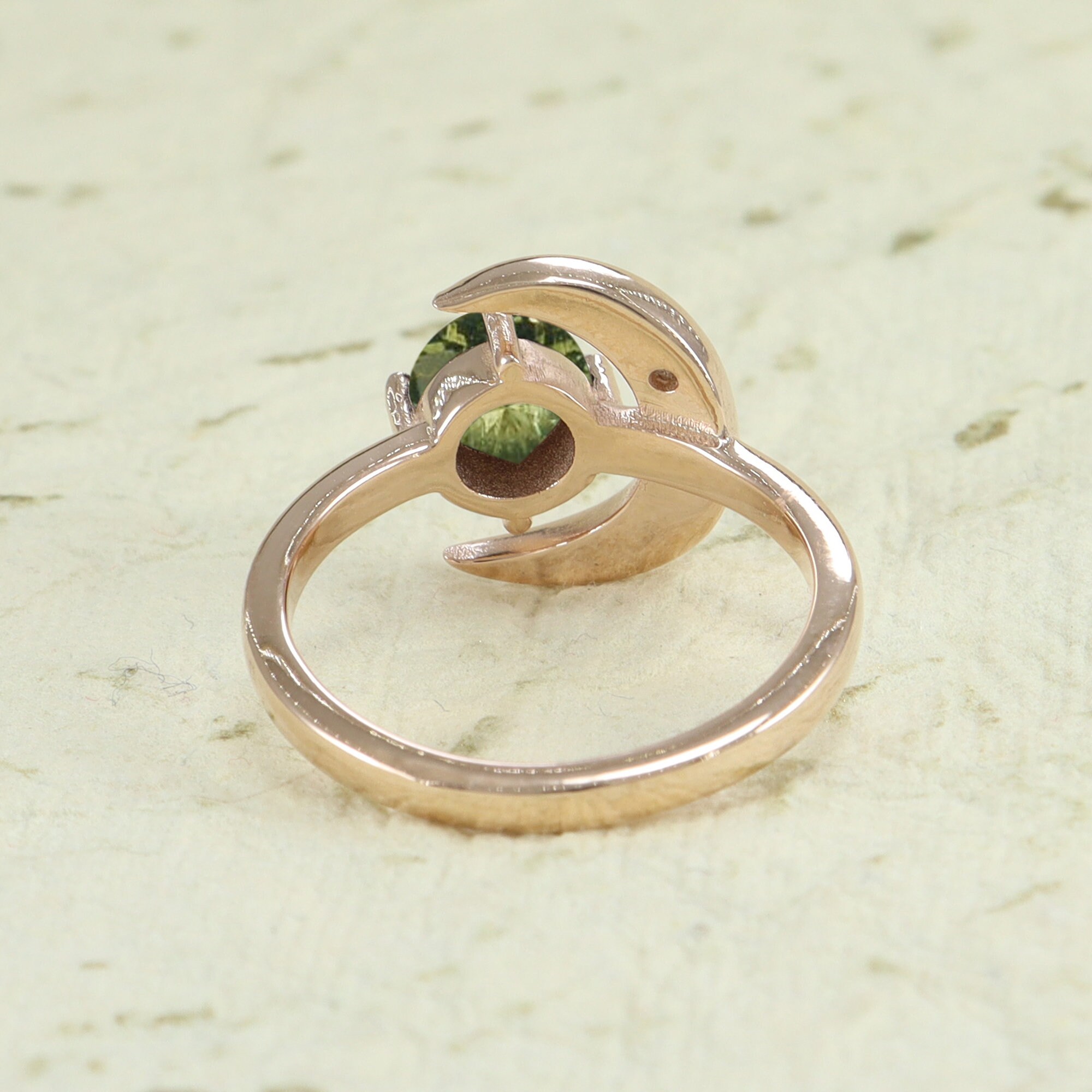 Moldavite Gem Stone Ring MOON Shape RING Gifts for Her - Etsy UK
