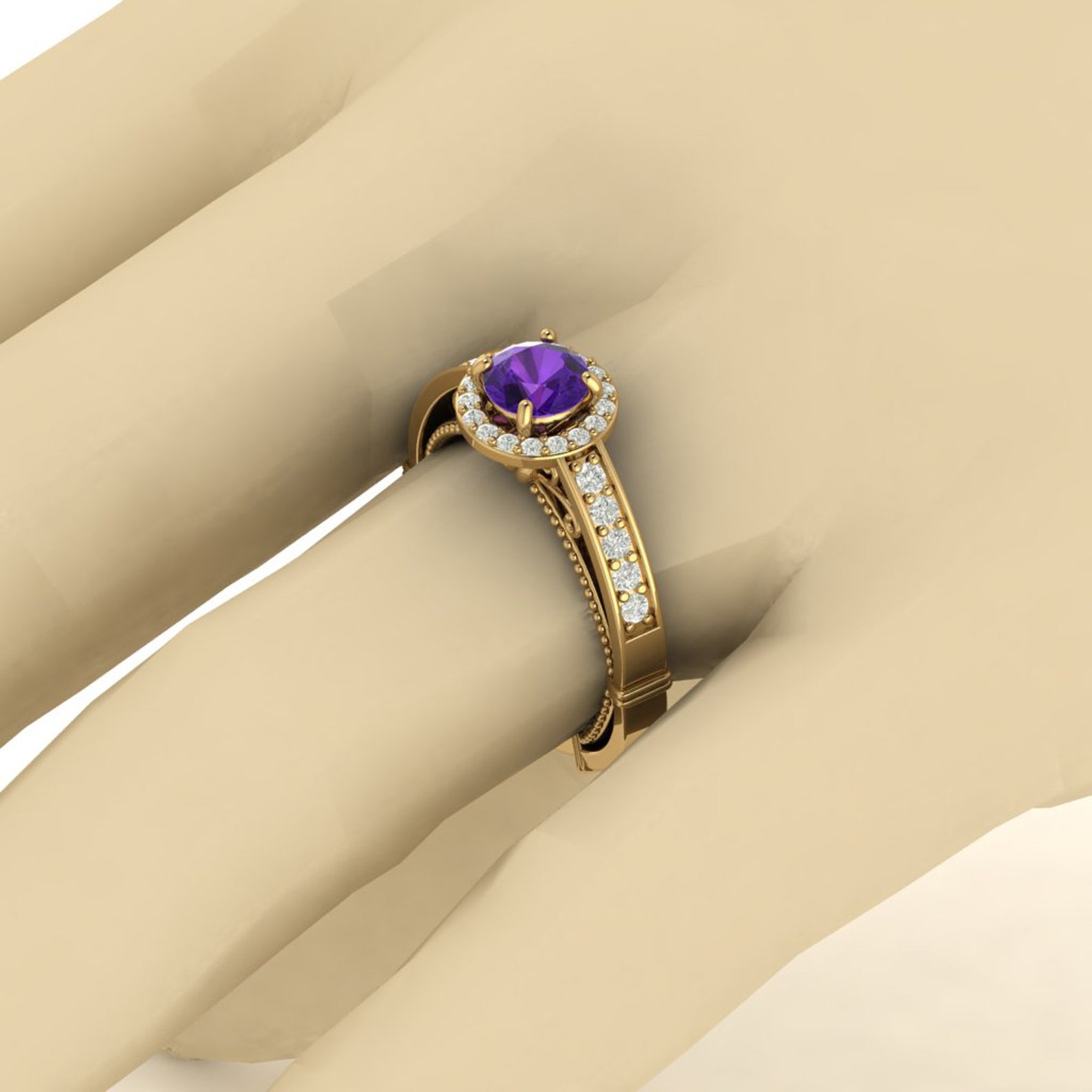 Amethyst Birthstone Gift Ring Natural Amethyst Anniversary | Etsy