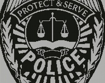 Sewing & Needlecraft Police Badge counted Cross Stitch Pattern Sewing ...
