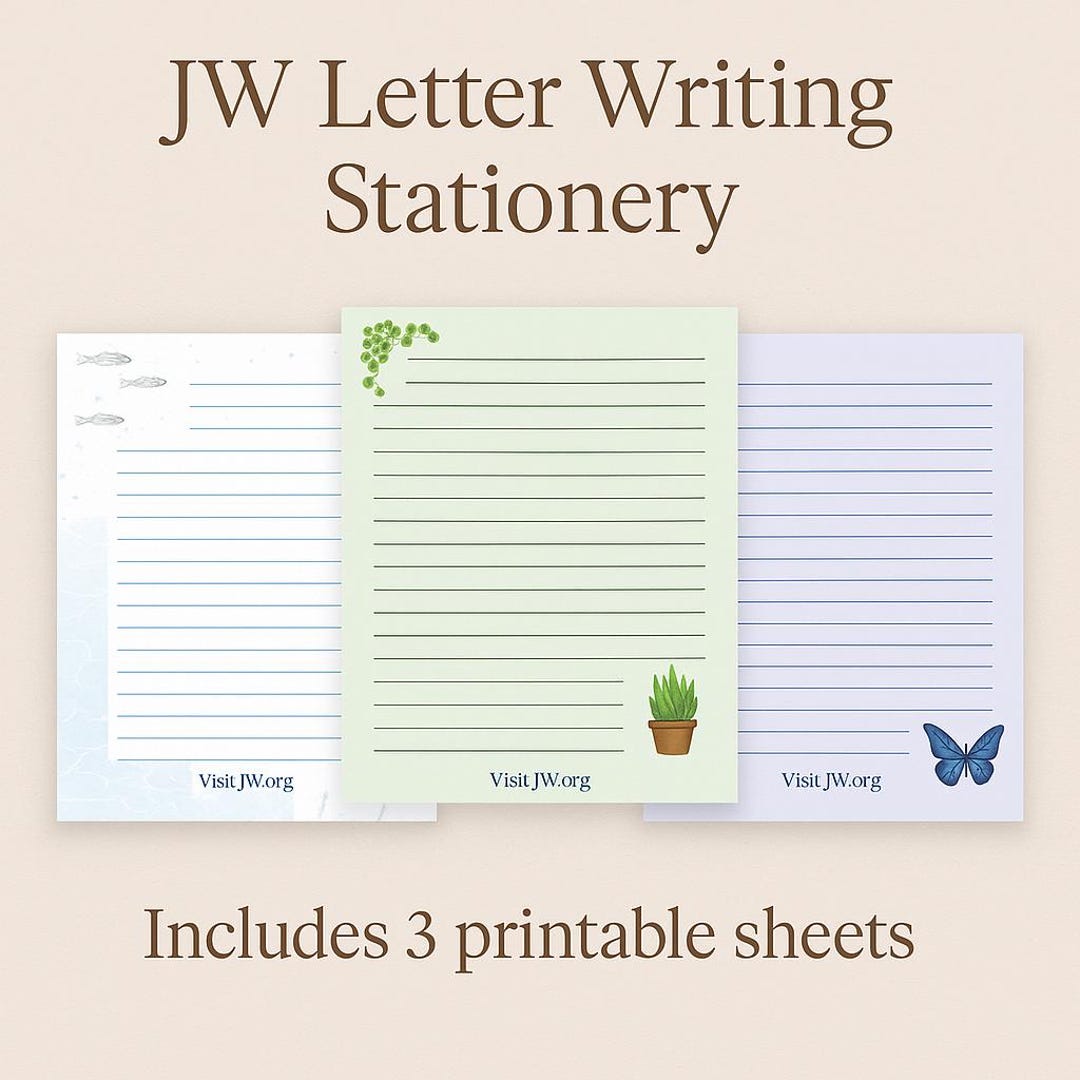 JW Letter Writing Stationery – 3 Pack Printable | Ministry ...