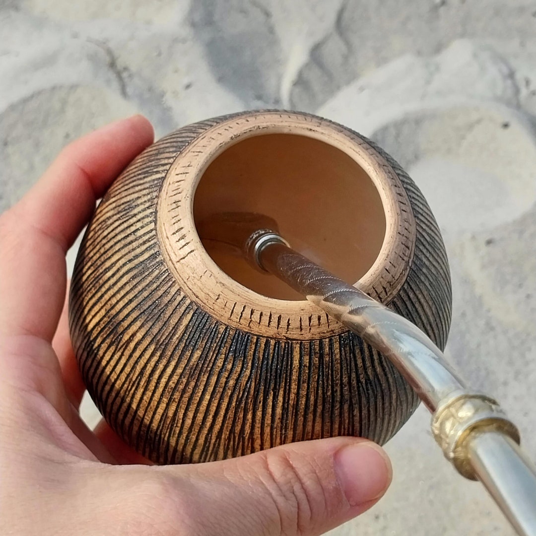 Mate Cup Rustic Style, Yerba Mate Ceramic Gourd, Ceramic Small Vase - Etsy