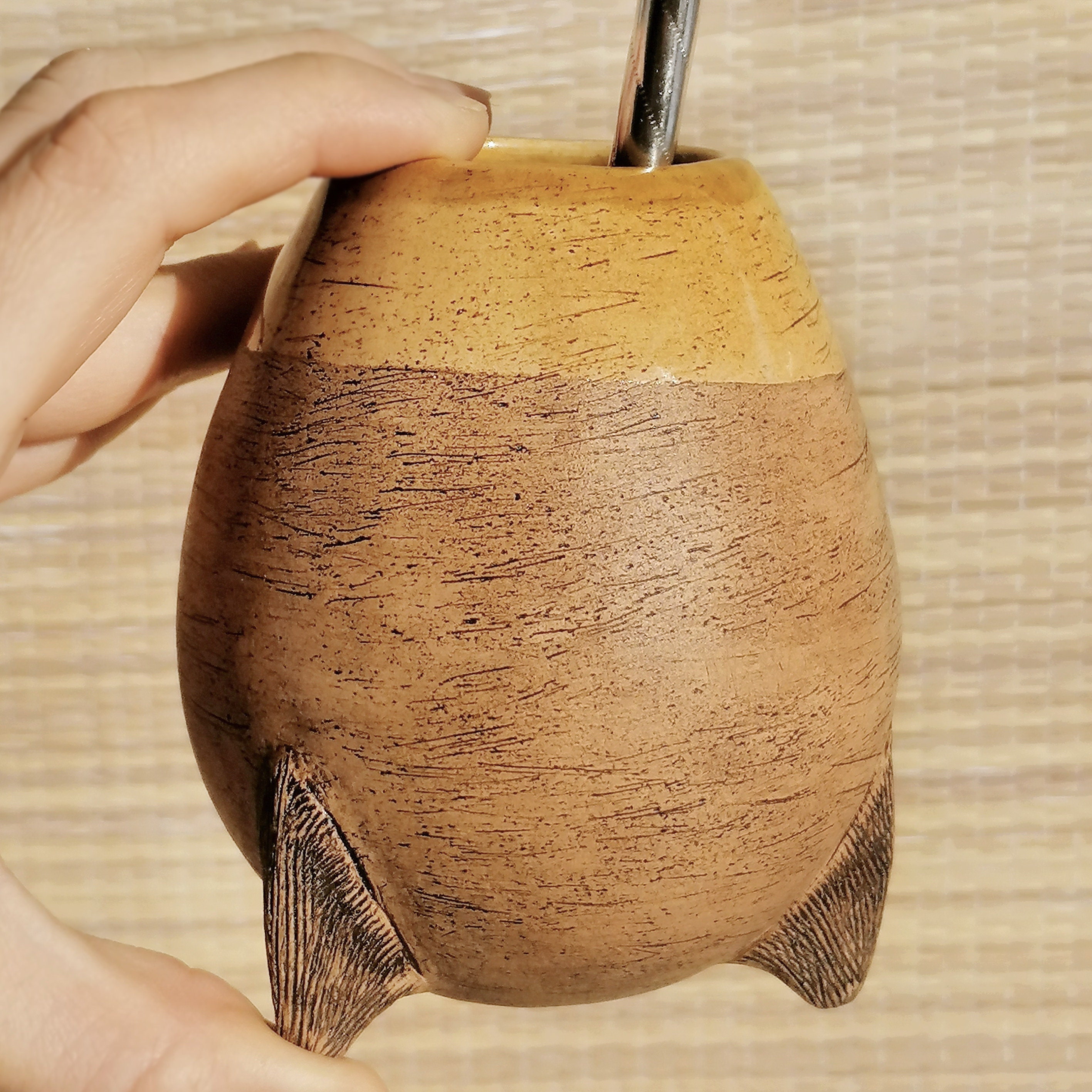 Ceramic Mate Cup With 3 Feet Yerba Mate Ceramic Gourd - Etsy UK