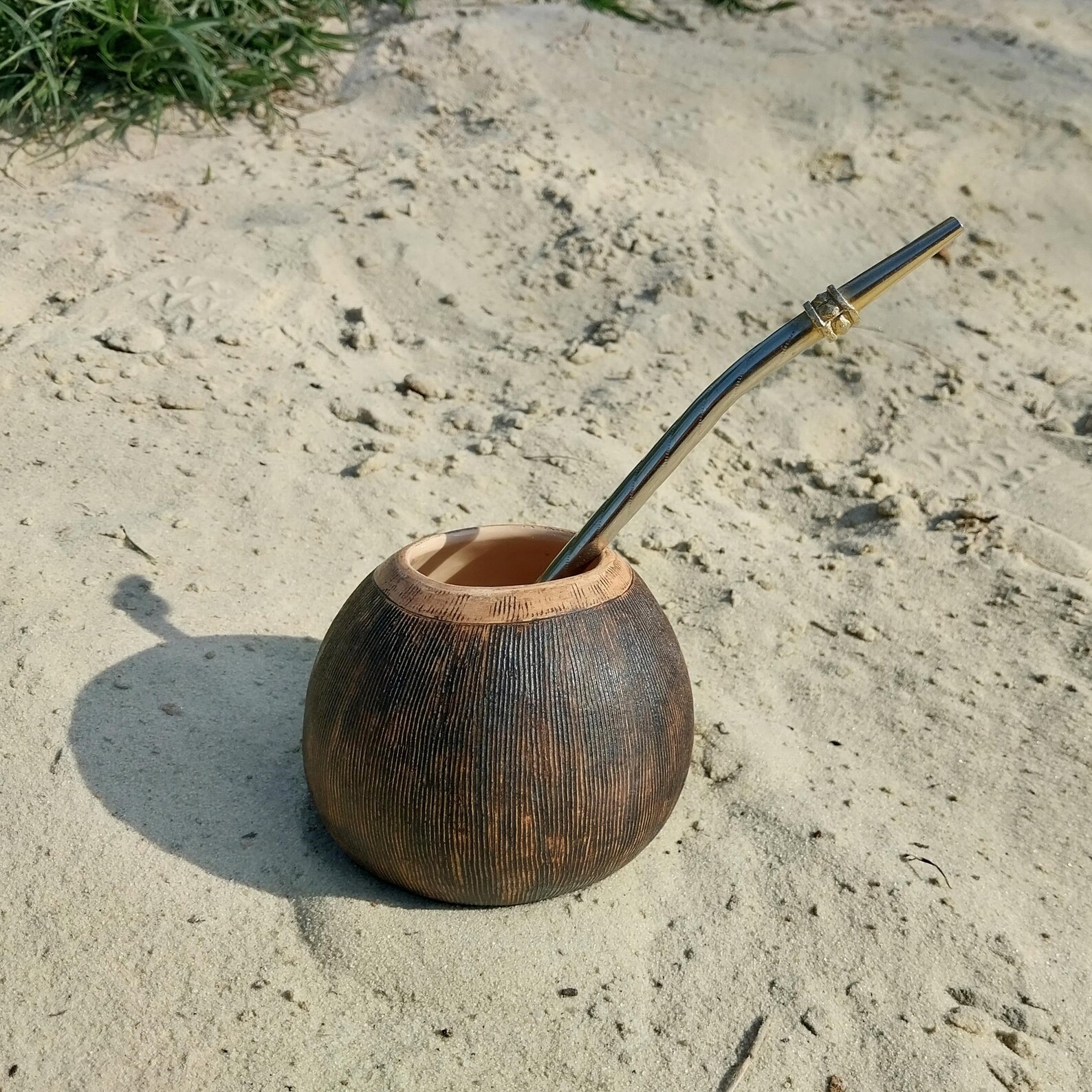 Mate Cup Rustic Style, Yerba Mate Ceramic Gourd, Ceramic Small Vase in ...